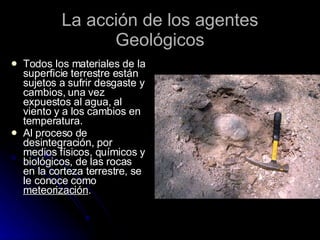 CAMBIOS EN LA SUPERFICIE TERRESTRE | PPT