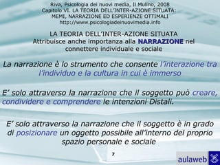 6. LA TEORIA DELL’INTER-AZIONE SITUATA: MEMI, NARRAZIONE ED ESPERIENZE ...