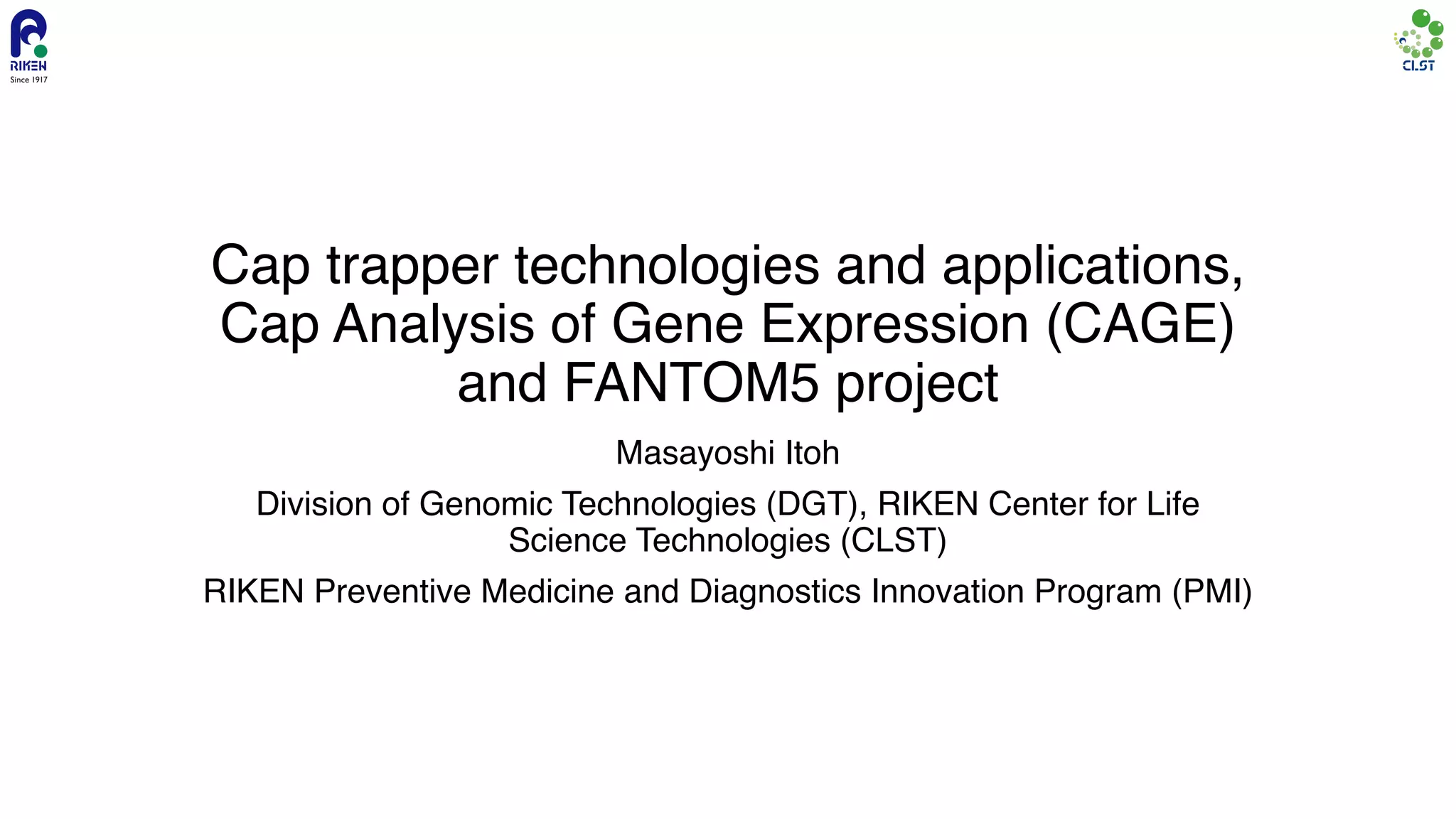CAP Trapper Technologies and Applications, CAP Analysis of Gene ...