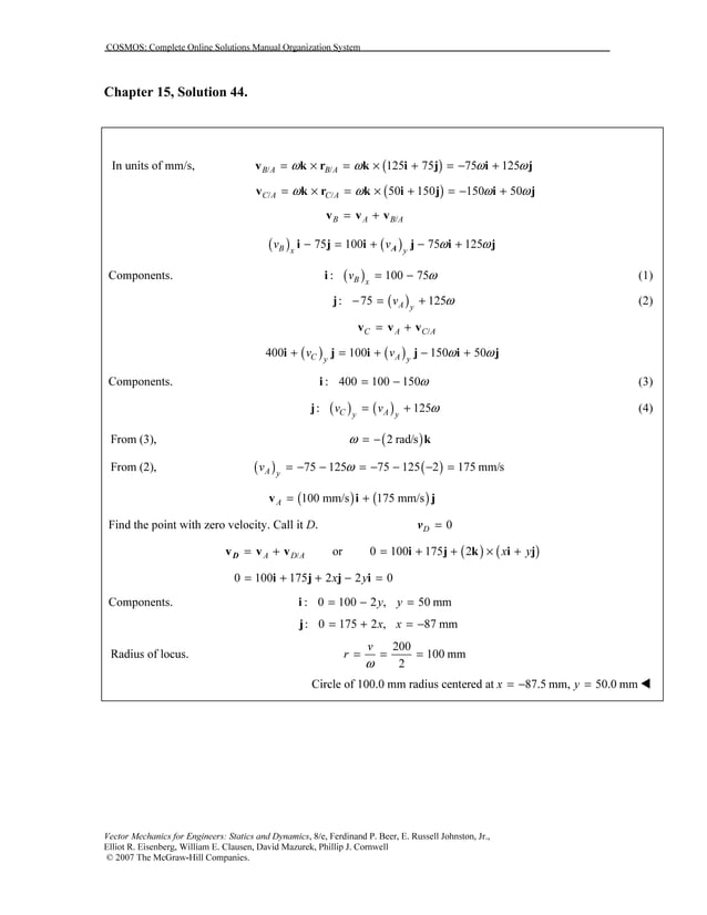 solucionario mecanica vectorial para ingenieros - beer & johnston (dinamica) 7ma edicion Cap 15 ...
