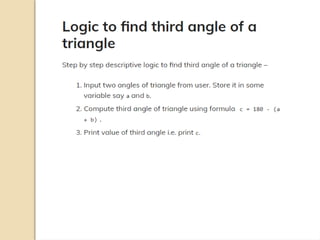 Practice of c PROGRAMMING logics and concepts | PPT