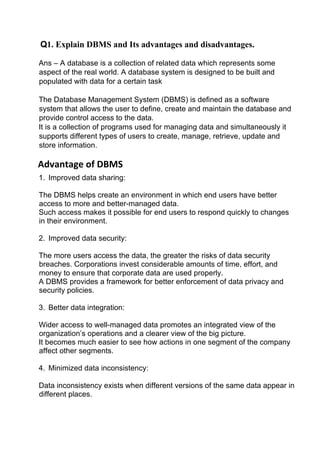 data base management report | PDF