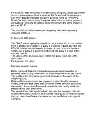 data base management report | PDF