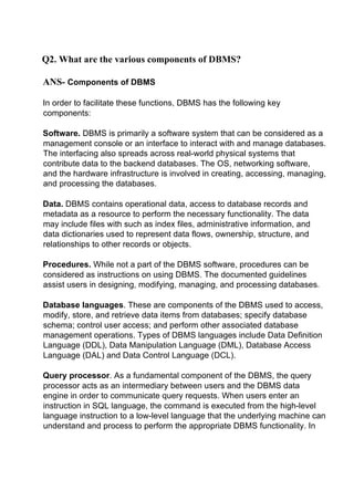 data base management report | PDF