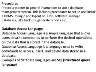 Basic of Database Management System(DBMS) | PPT