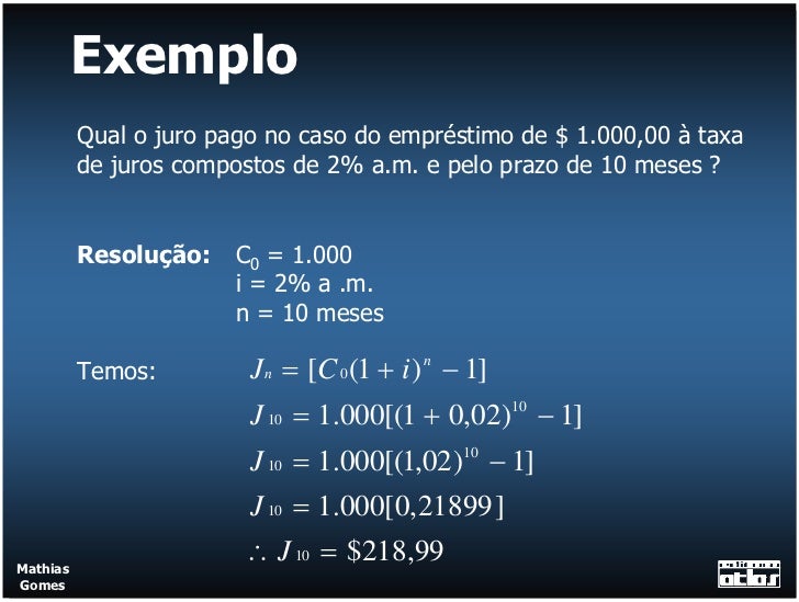 Matemática Financeira - Juros Compostos
