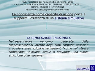 4. VERSO LA TEORIA DELL’INTER-AZIONE SITUATA: CORPO, SPAZIO E ...