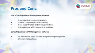Capa Management Software | PPTX | Business | Business and Finance