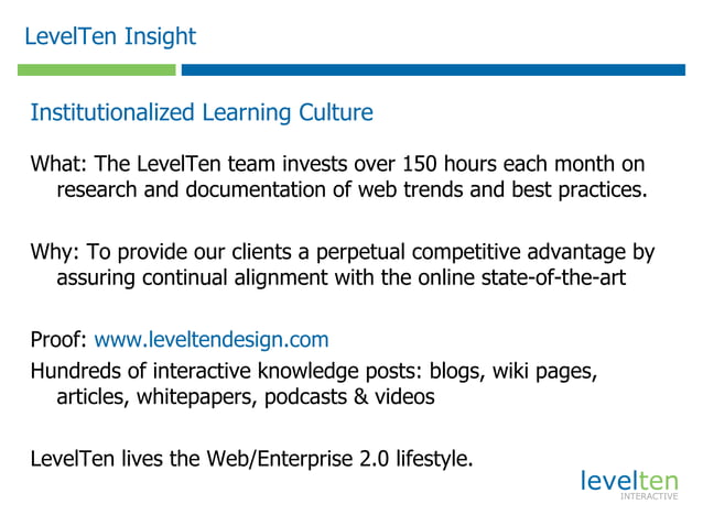 LevelTen Interactive Capabilities Presentation | PPT