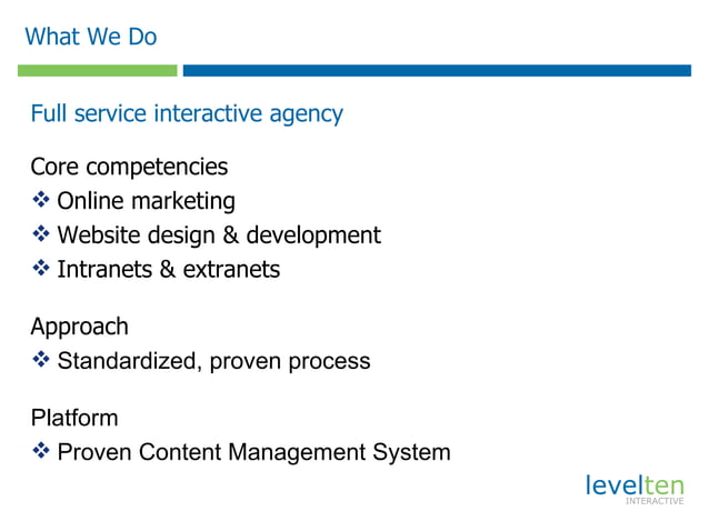 LevelTen Interactive Capabilities Presentation | PPT