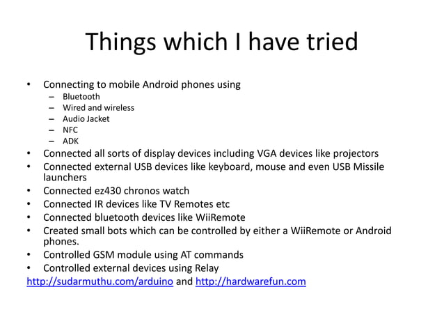 Capabilities of Arduino (including Due) | PPT