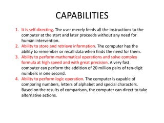 Capabilities and limitations of computer | PPTX