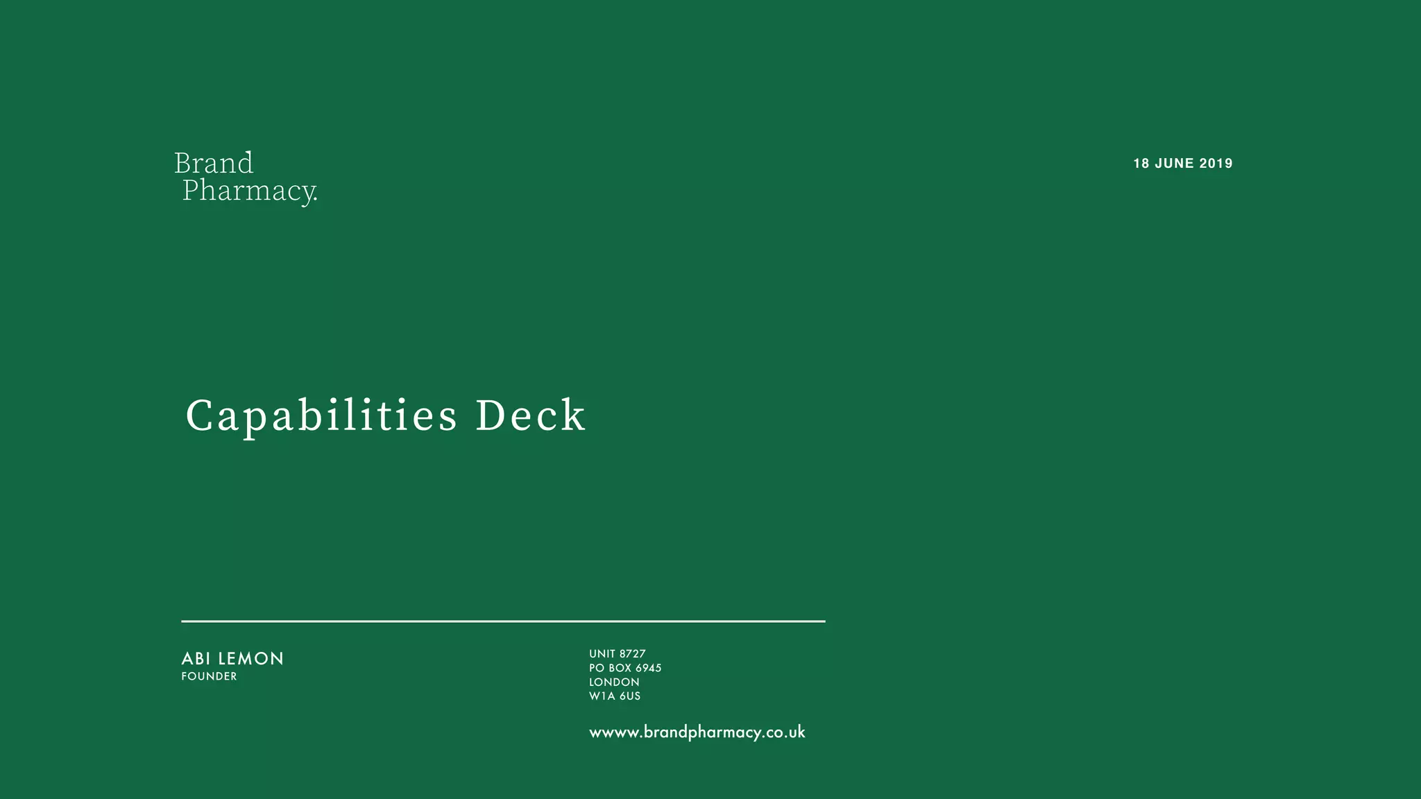 Our Latest Brand Design Capabilities Deck | PPT