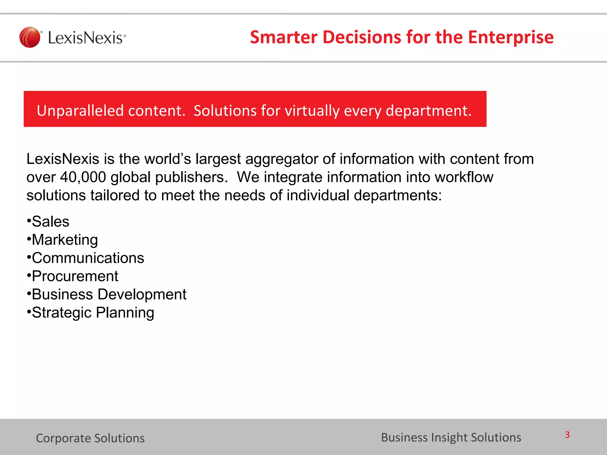 LexisNexis Capabilities Presentation | PPT