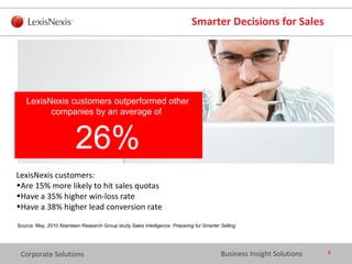 LexisNexis Capabilities Presentation | PPT | Sales | Business