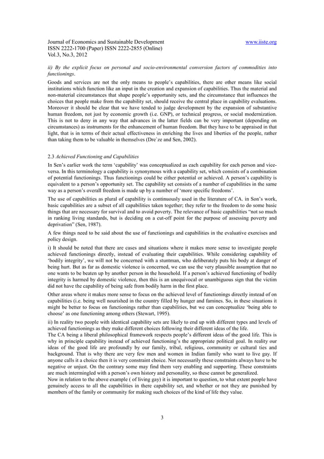 Capability approach and multidimensional poverty analysis | PDF | Free ...