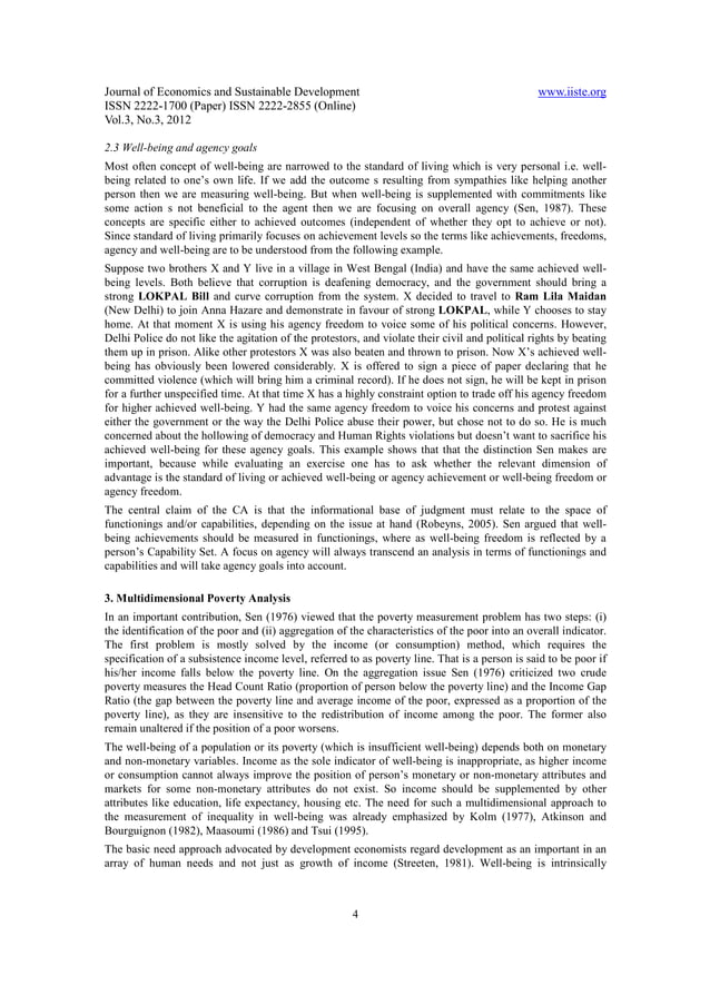 Capability approach and multidimensional poverty analysis | PDF | Free ...