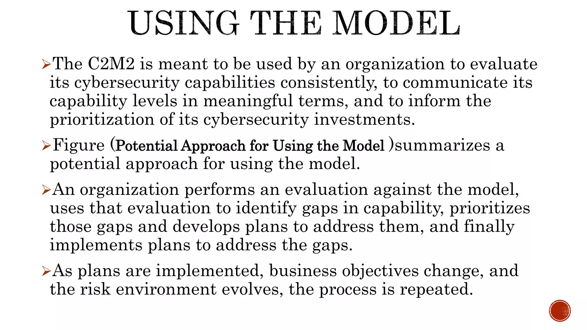 Cybersecurity Capability Maturity Model (C2M2) | PPTX