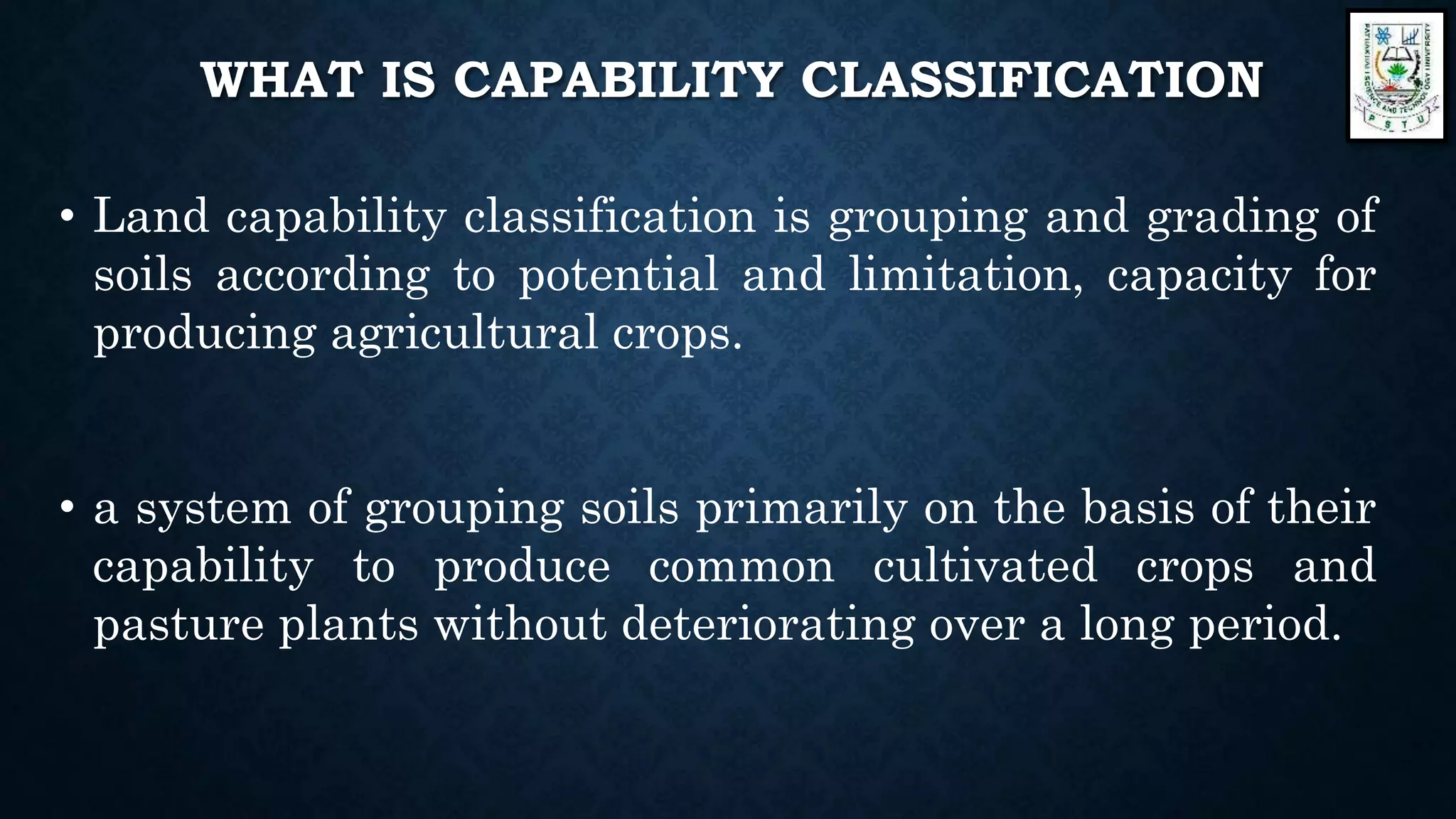 Capability classification of Land | PPTX