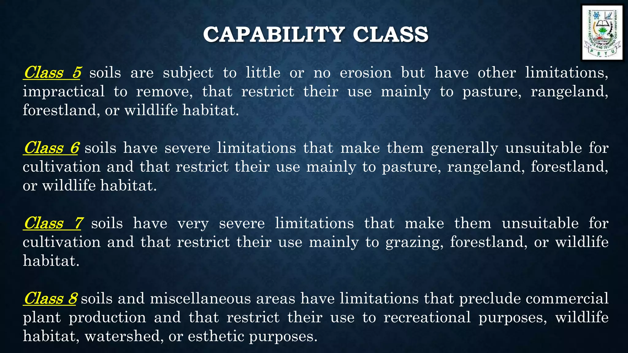 Capability classification of Land | PPTX