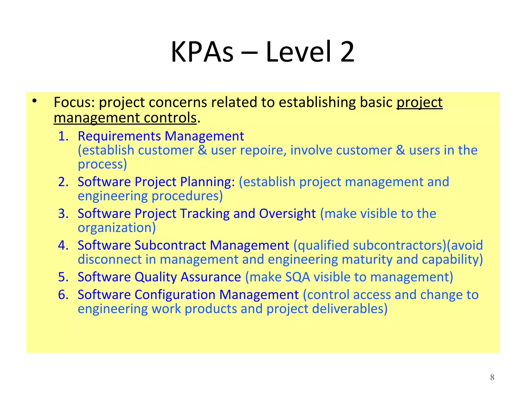 Capability maturity model cmm lecture 8 | PPT