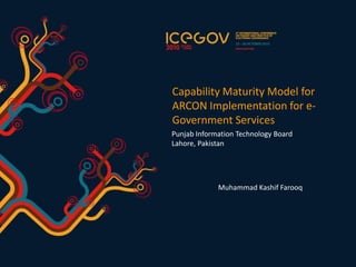 Capability maturity model for arcon implementation for e government services | PPT