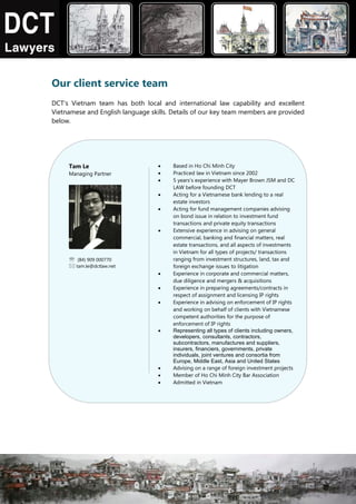 Capability Statement (Dct Law Vietnam) | PDF | Mergers and Acquisitions | Business Banking & Finance