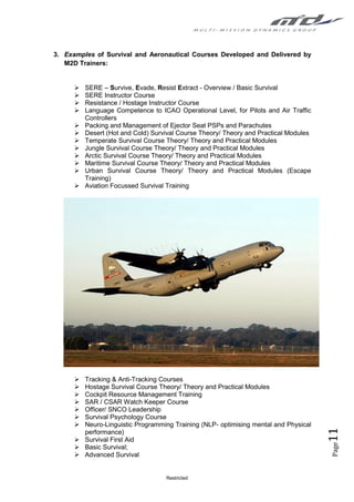Capability Statement Multi Mission Dynamics Training Consultancy | PDF