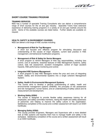 Capability Statement Multi Mission Dynamics Training Consultancy | PDF