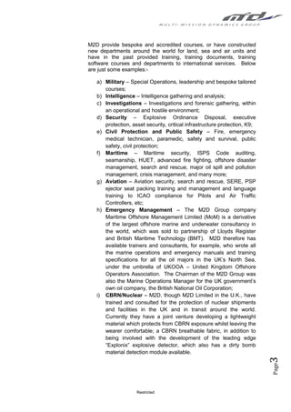 Capability Statement Multi Mission Dynamics Training Consultancy | PDF