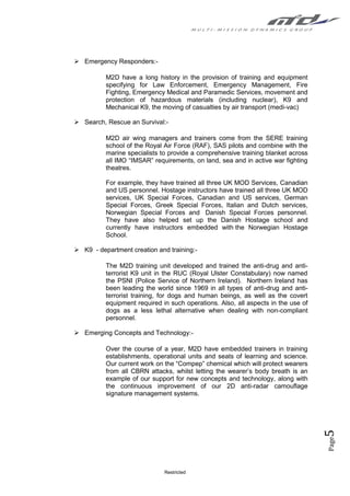 Capability Statement Multi Mission Dynamics Training Consultancy | PDF