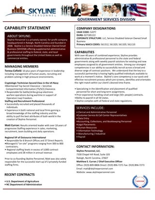 Capability Statement Skyline Personnel | PDF | Business | Business and ...
