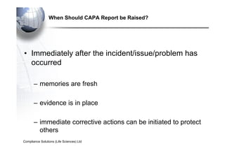 CAPA & Change Control Breif overview of CAPA and Change Control | PDF