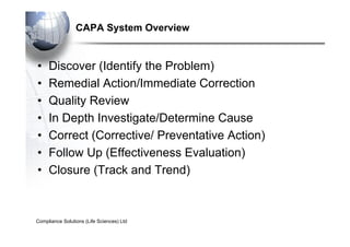 CAPA & Change Control Breif overview of CAPA and Change Control | PDF