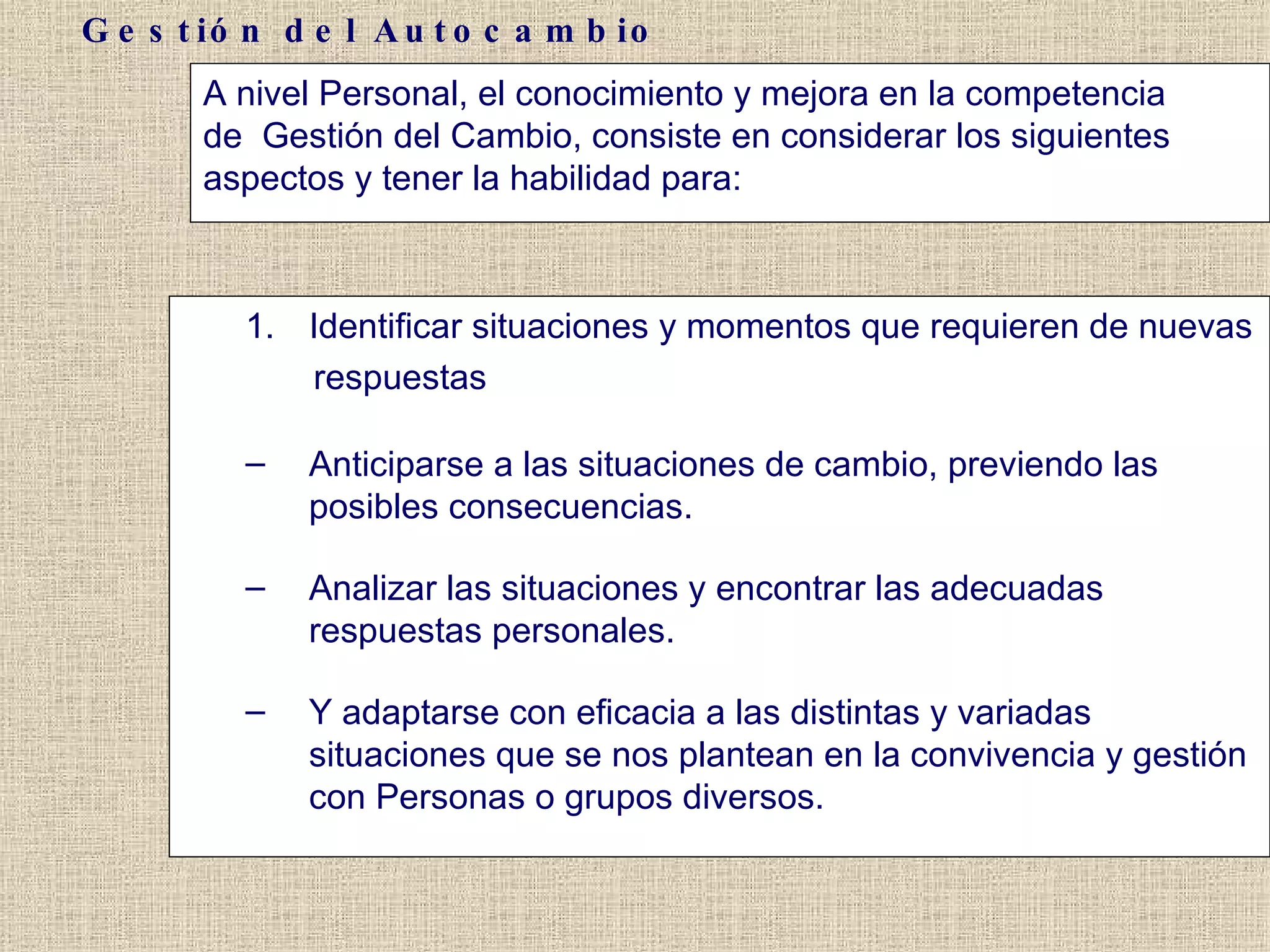 Capacidad de adaptacion al Cambio | PPT | Career Planning | Careers