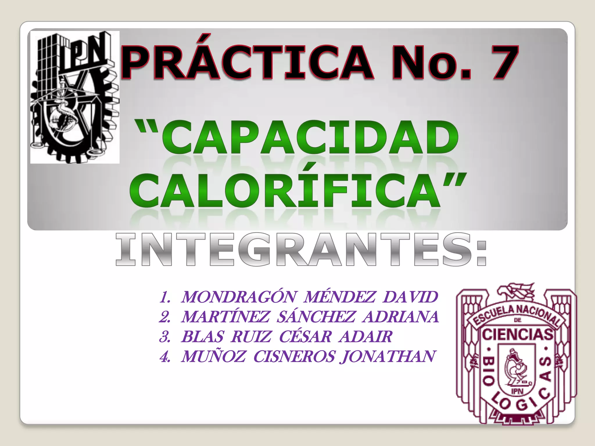 Capacidad calorífica | PPT