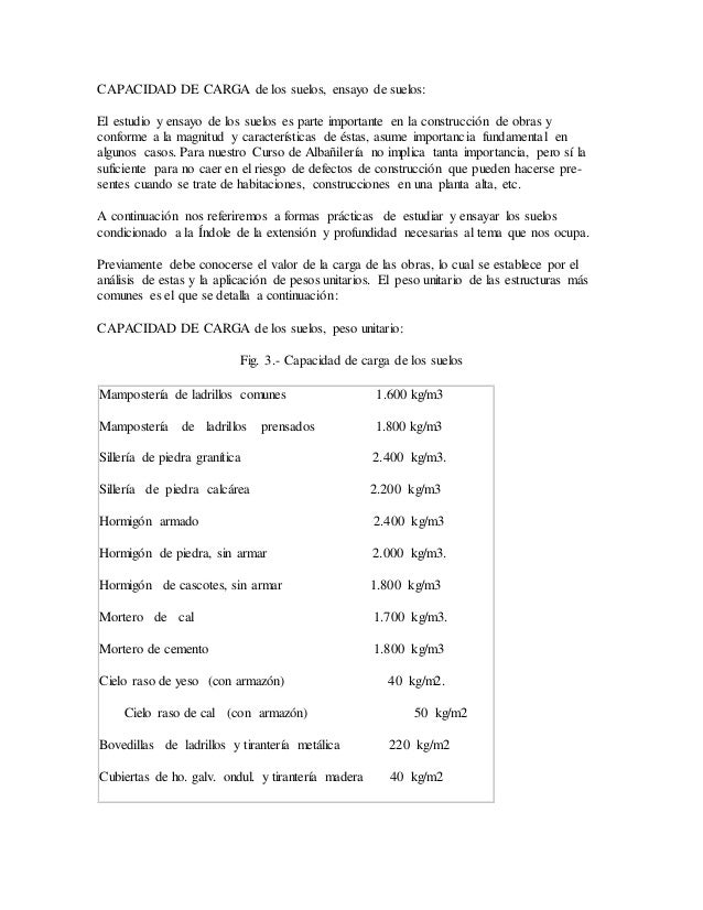 Capacidad de carga de los suelos