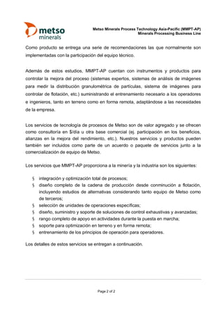 Capacidades servicios y productos de metso process technology | PDF