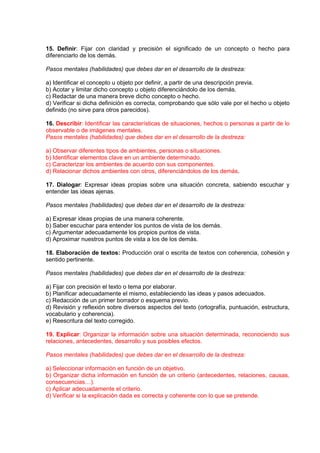 Capacidades y sus procesos cognitivos | DOC