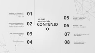 Aprende Oracle SQL Nivel Básico - Intermedio | PPTX