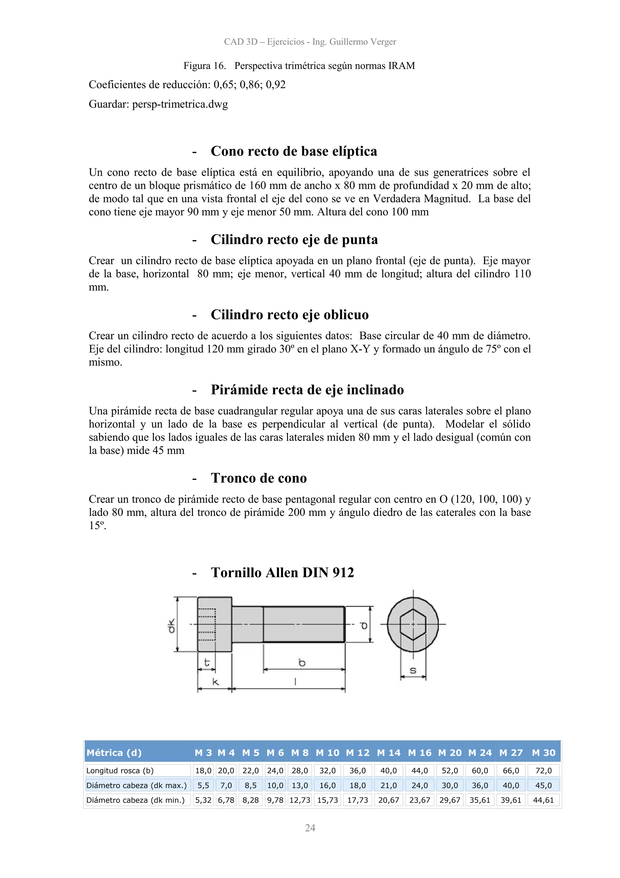 Capacitacioncad3d ejercicios | PDF
