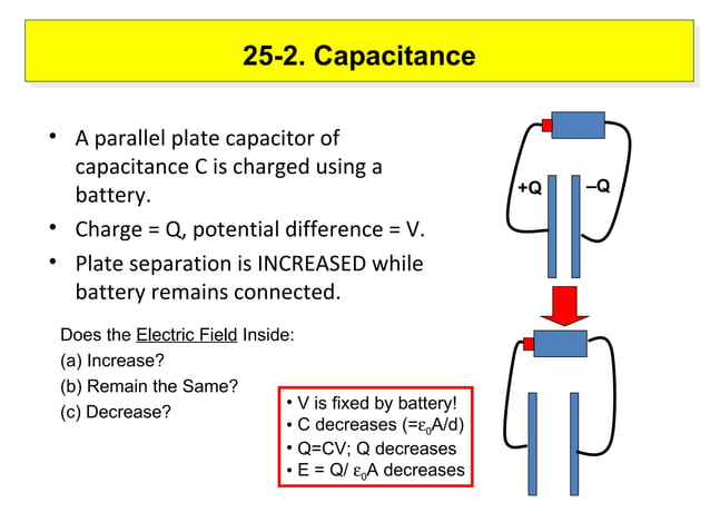 Capacitance | PPT | Chemistry | Science