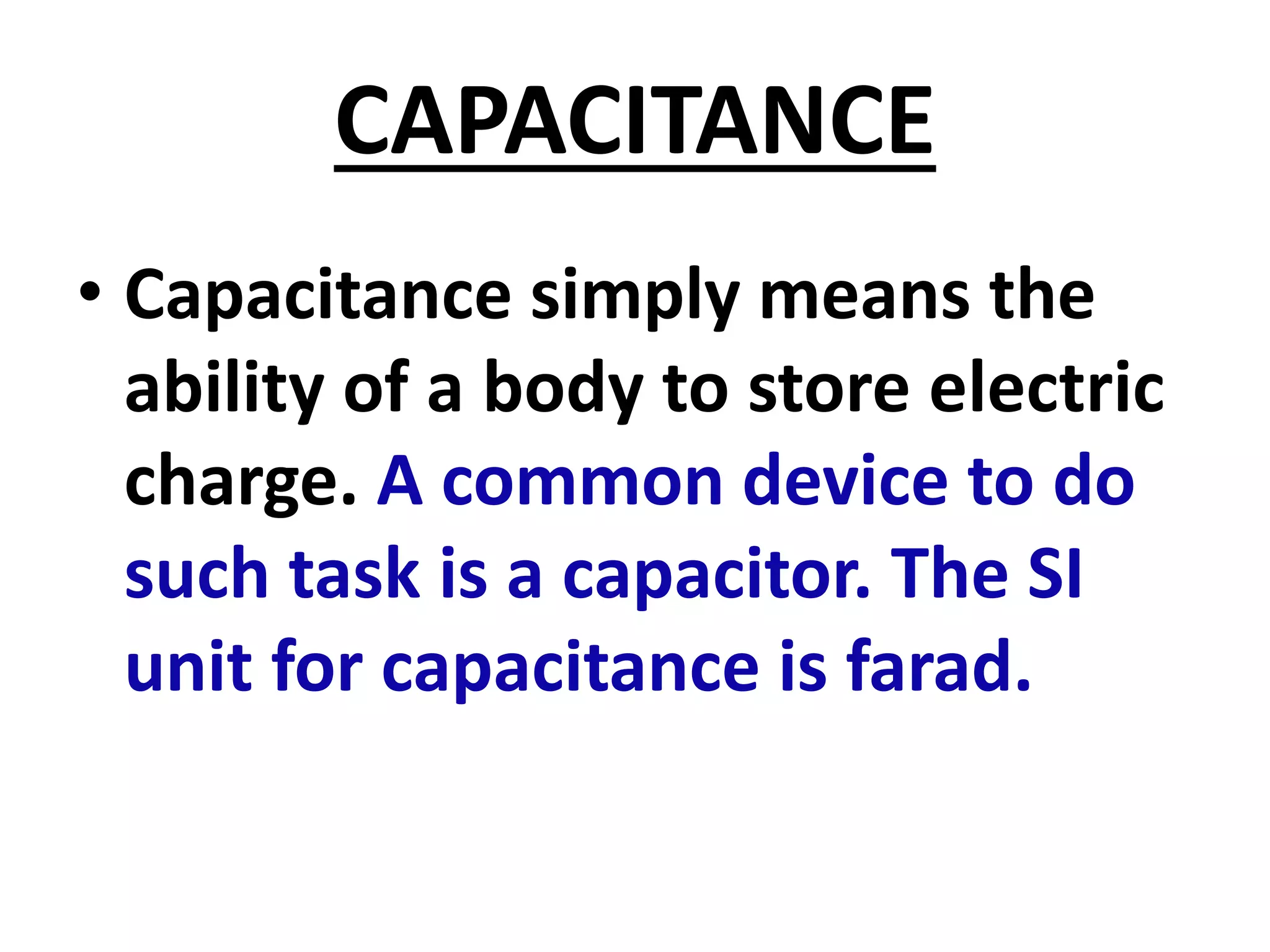 CAPACITANCE | PPTX