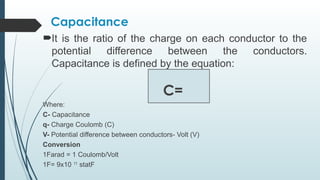 Capacitance and Dielectrics in Sciencepptx | PPTX