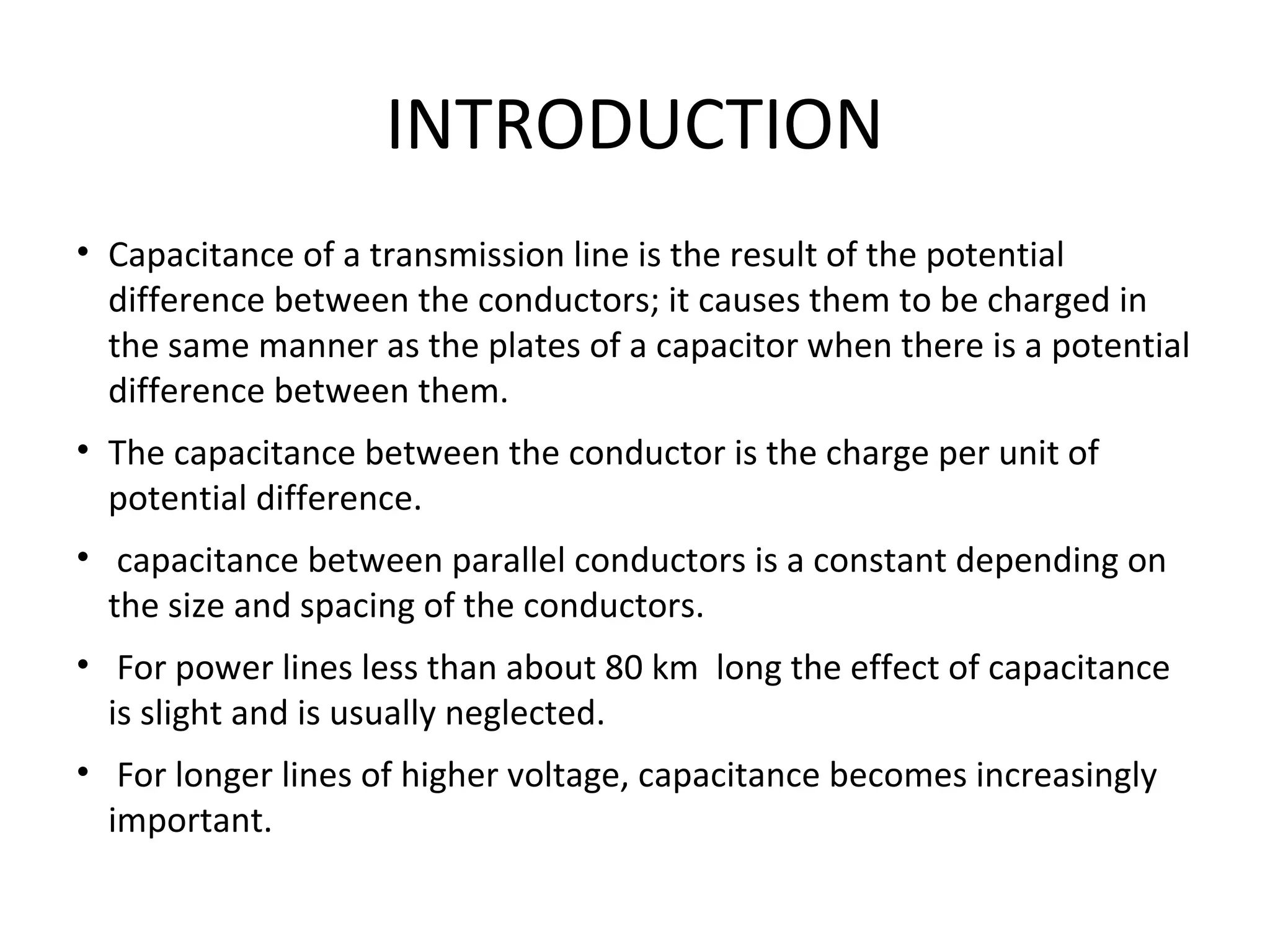 Capacitance on transmission line | PPT