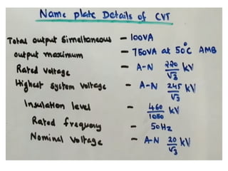 Capacitance Potential Dividers and CVT.pptx | Technology & Computing