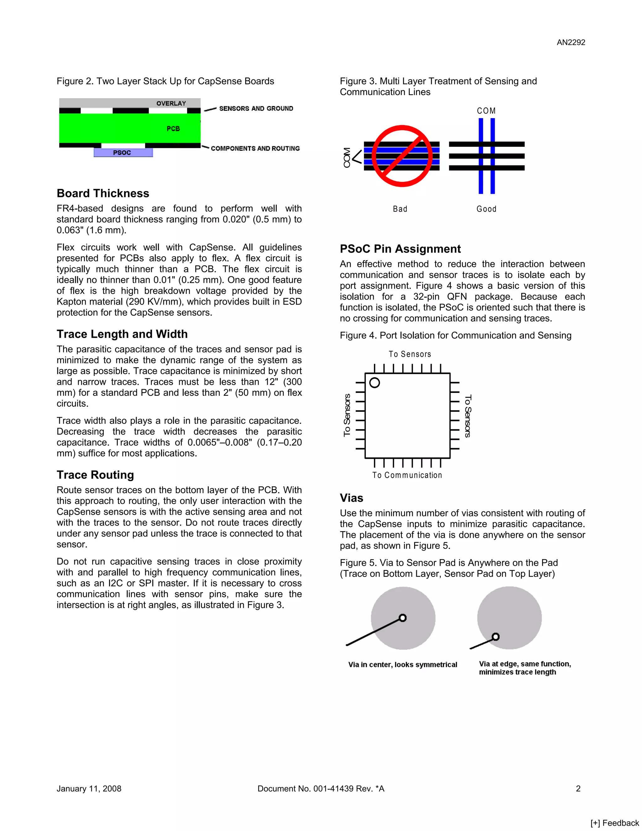 Capacitance Sensing - Layout Guidelines for PSoC CapSense | PDF