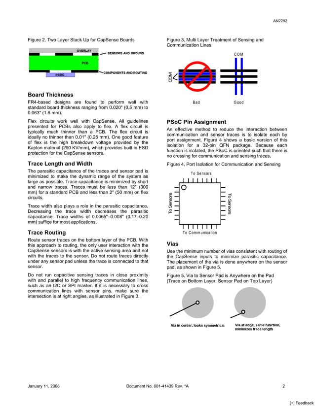 Capacitance Sensing - Layout Guidelines for PSoC CapSense | PDF