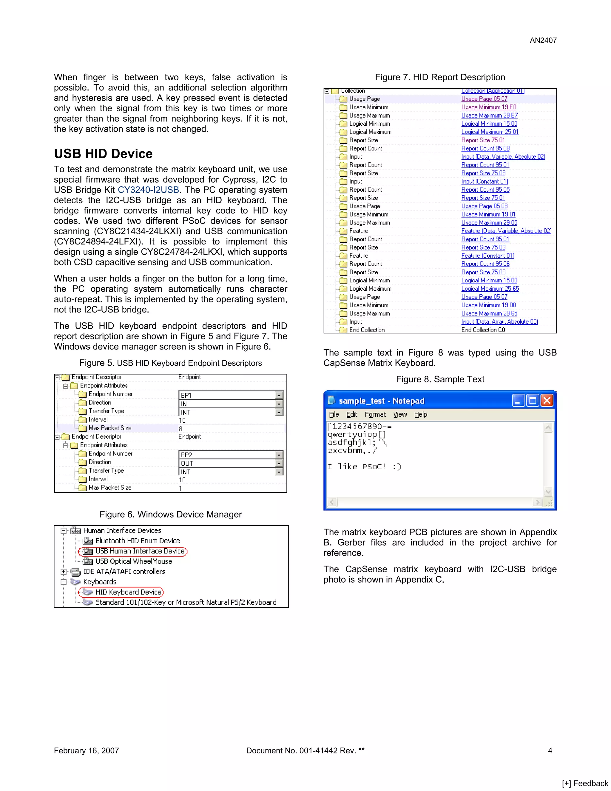 Capacitance Sensing - PC-Compatible USB CapSense Matrix Keyboard | PDF
