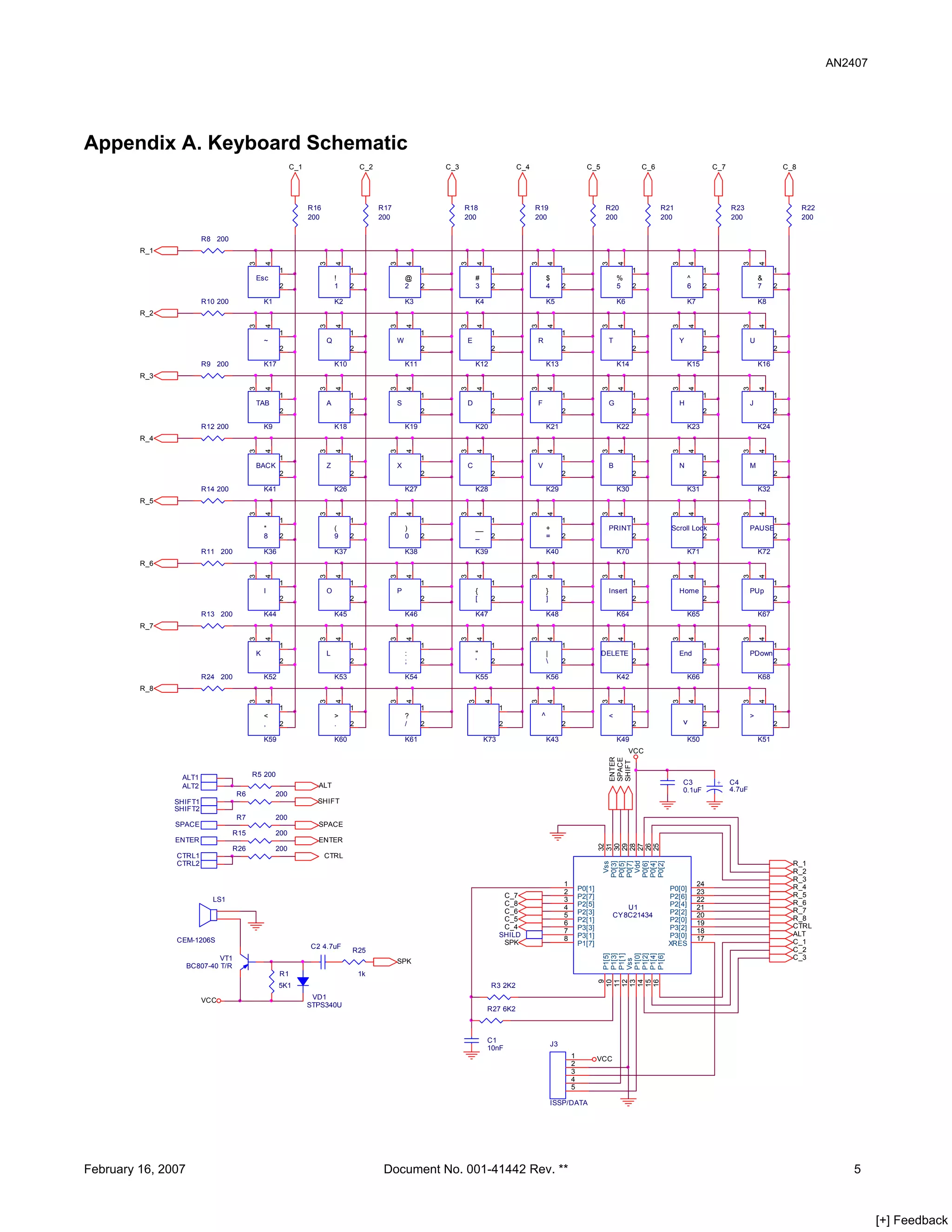 Capacitance Sensing - PC-Compatible USB CapSense Matrix Keyboard | PDF